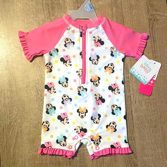 Disney | Swim | Disney Baby Girl Minnie Mouse Rash Guard Swimsuit ...